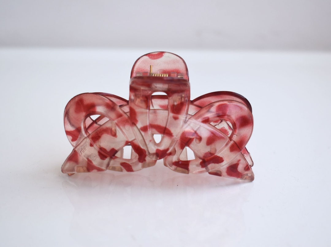 Hair Jaw Claw Clip Red Transparent Crab Clapm Acrylic Plastic Accessory ...