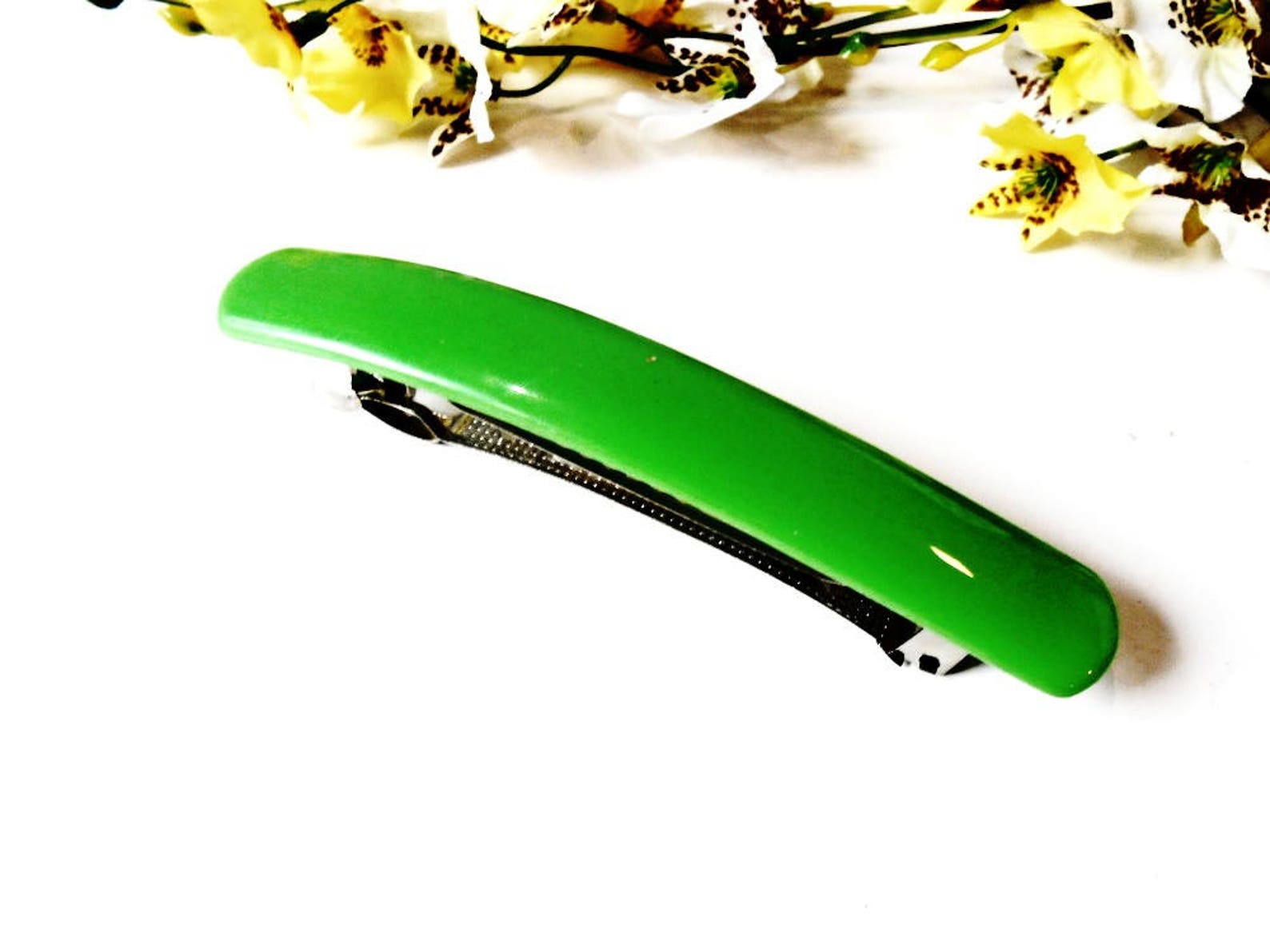 Hair Barrette Green Acrylic Celluloid Acetate Plastic Hair Pin - Etsy