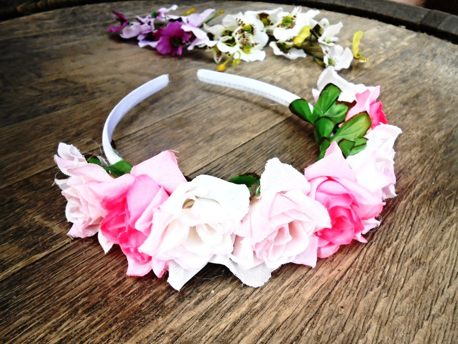 Rose Flower Headband Fabric Roses Hair Piece Floral Head Band - Etsy