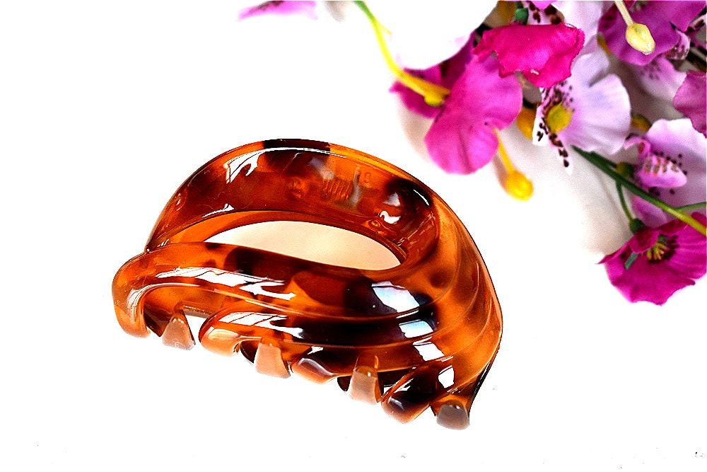 Brown Hair Claw Jaw Clip Crab Clapm Transparent Acrylic Plastic ...