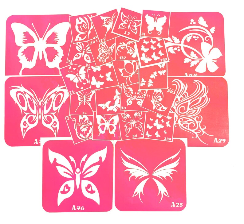 Butterfly Stencil Large Set Of Adhesive Stencils Etsy Hot Sex Picture