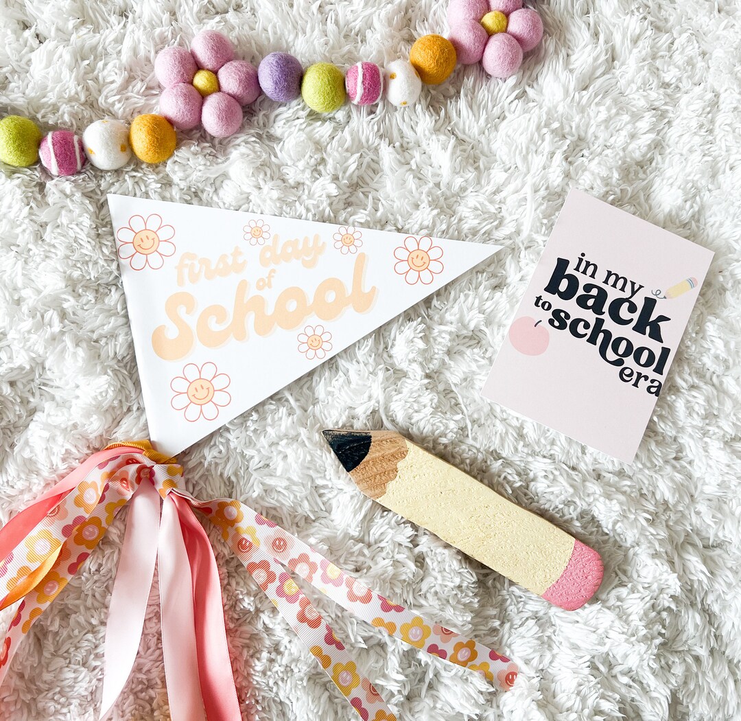 Groovy First Day of School Flag - Etsy