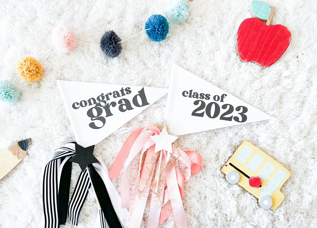 Congrats Grad Graduation Pennant Flag - Etsy