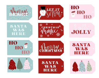 Printable Gift Tags Feliz Navidad, Christmas Gift Tags, Gift Tag Pdf ...