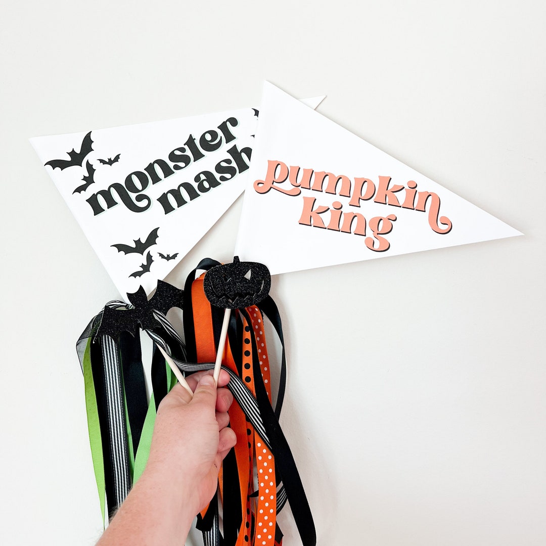Monster Halloween Party Pennant Flag - Etsy
