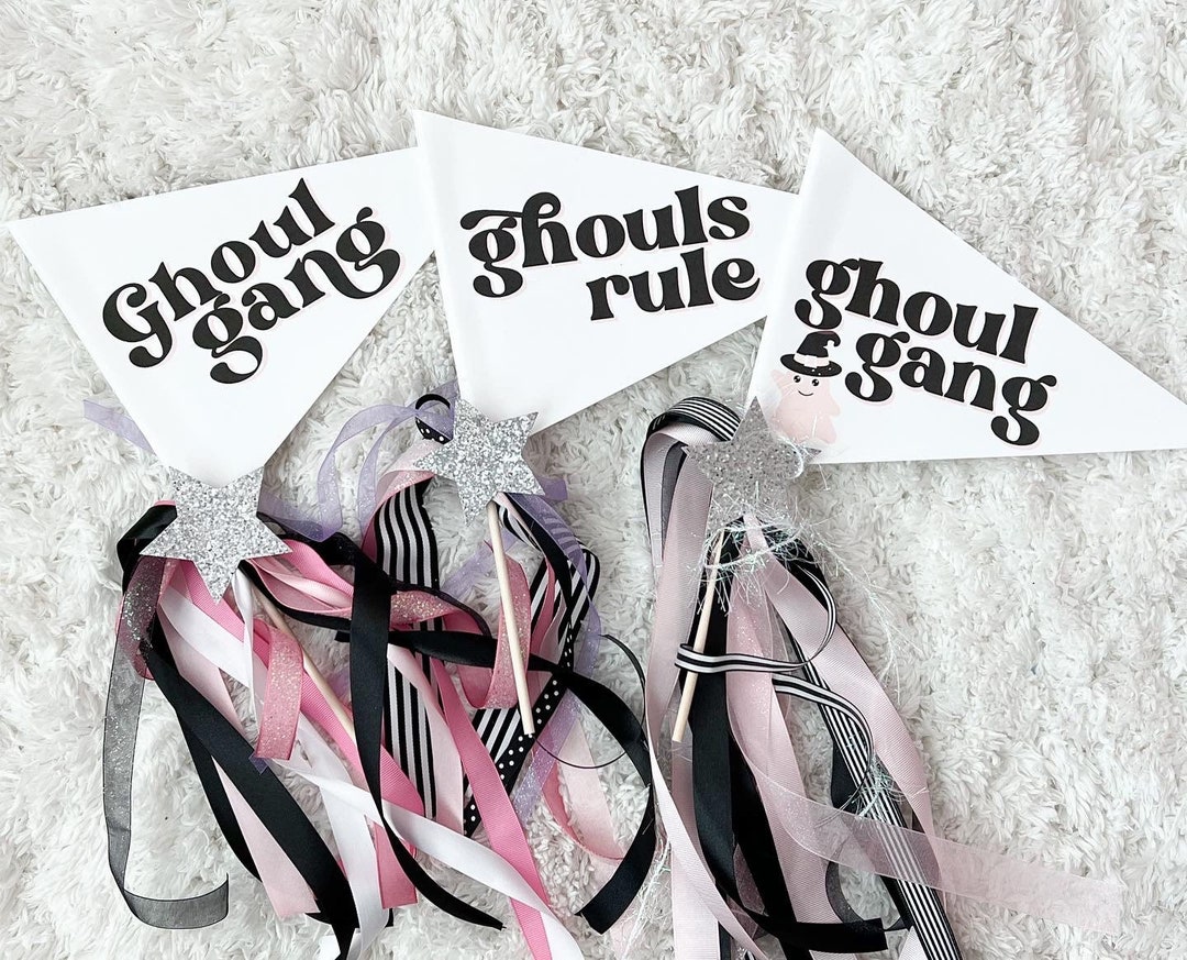 Ghoul Gang Halloween Party Pennant Flag - Etsy