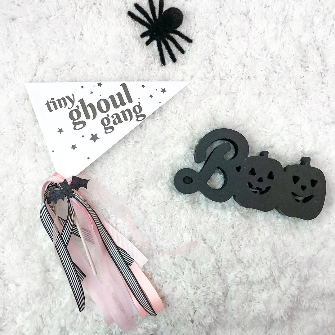 Tiny Ghoul Gang Halloween Pennant Flag - Etsy