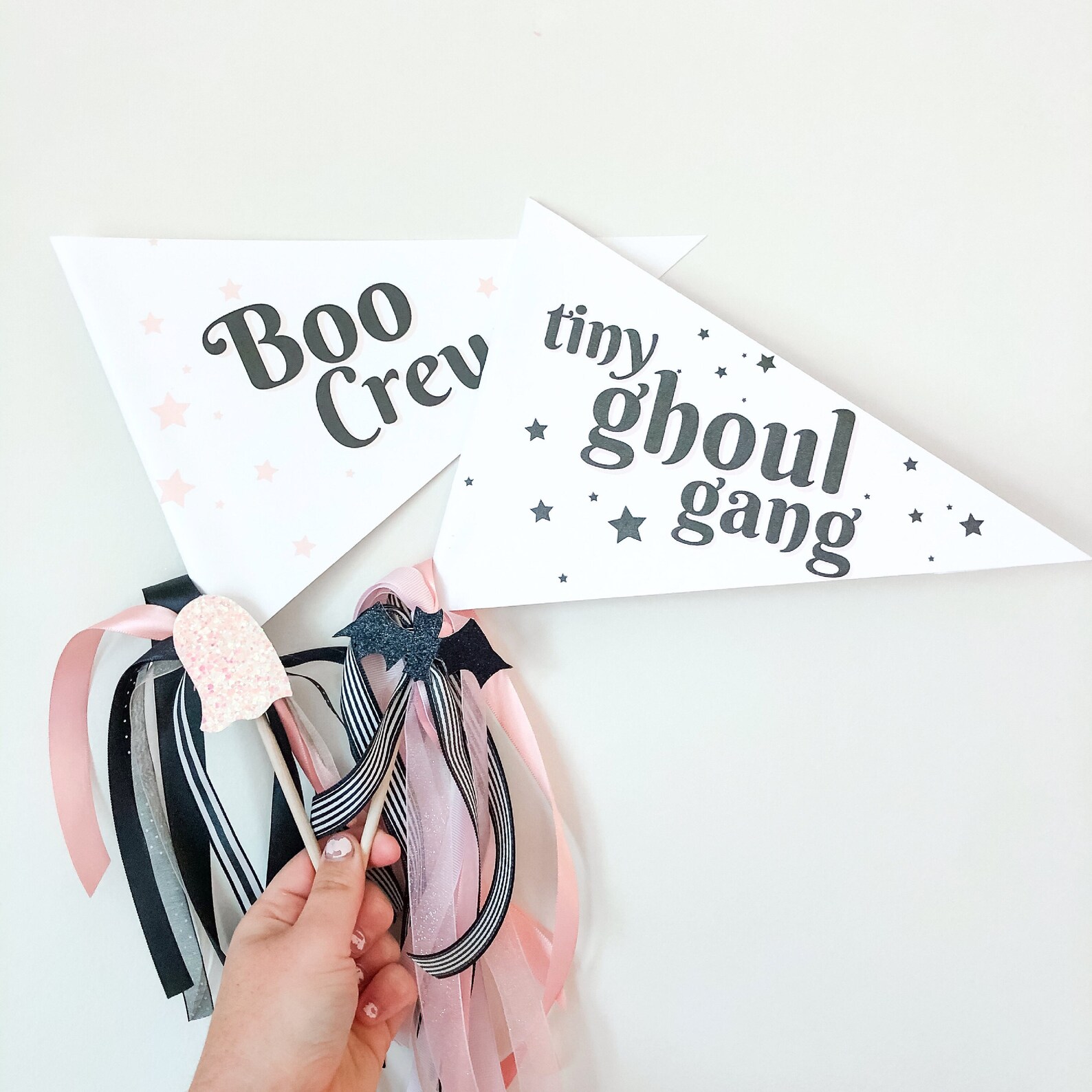 Tiny Ghoul Gang Halloween Pennant Flag - Etsy