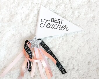 Printable Teacher Appreciation Pennant Flag Printable Best Teacher Sign ...
