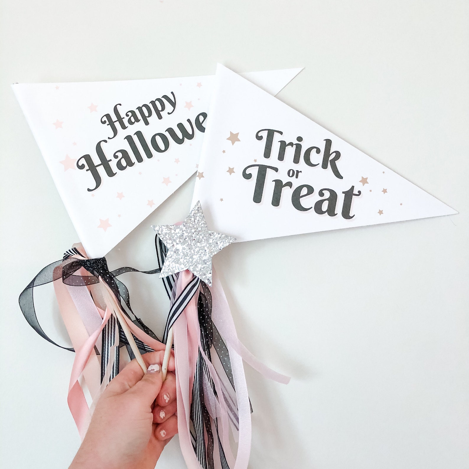 Happy Halloween Trick or Treat Pennant Flag - Etsy