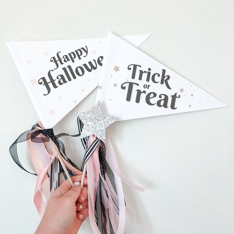 Happy Halloween Trick or Treat Pennant Flag - Etsy