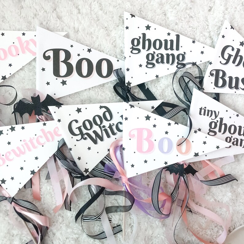 Tiny Ghoul Gang Halloween Pennant Flag - Etsy