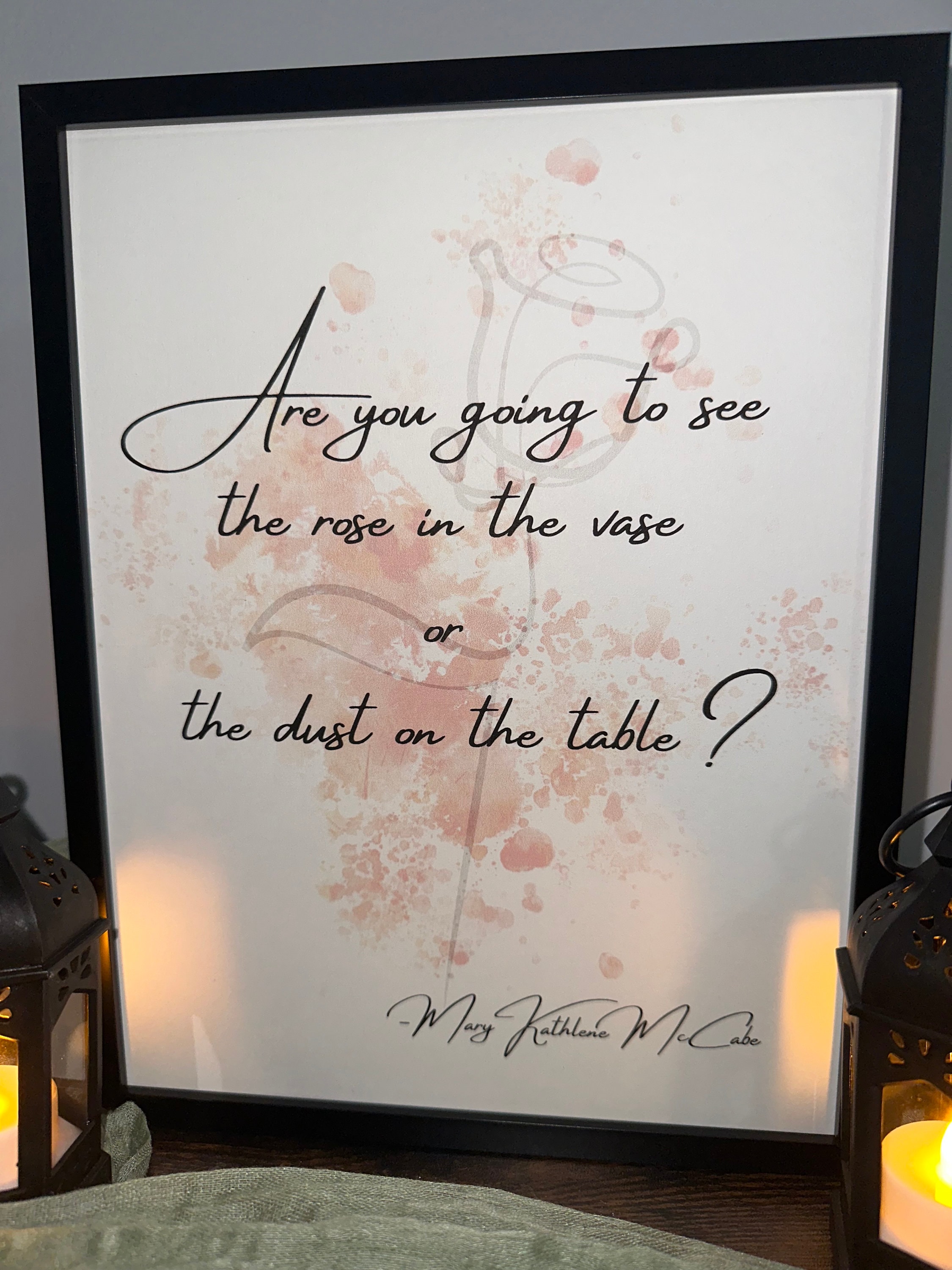 Rose in Vase Quote Print - Inspirational Wall Art (digital Download) - Etsy