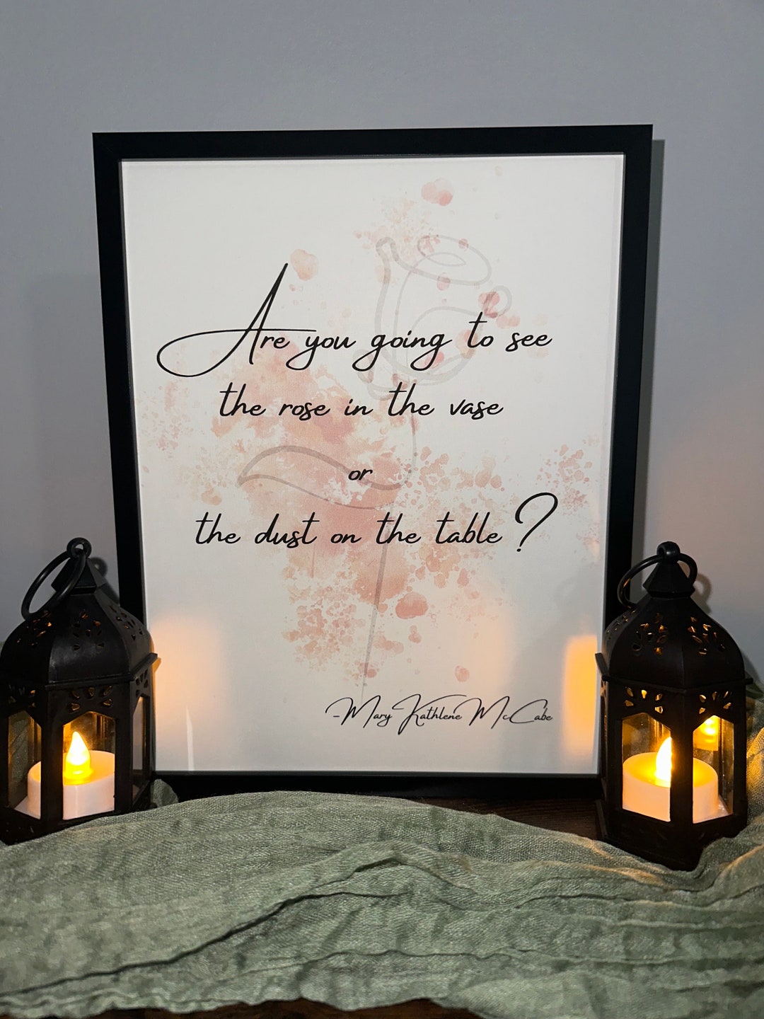 Rose in Vase Quote Print - Inspirational Wall Art (digital Download) - Etsy