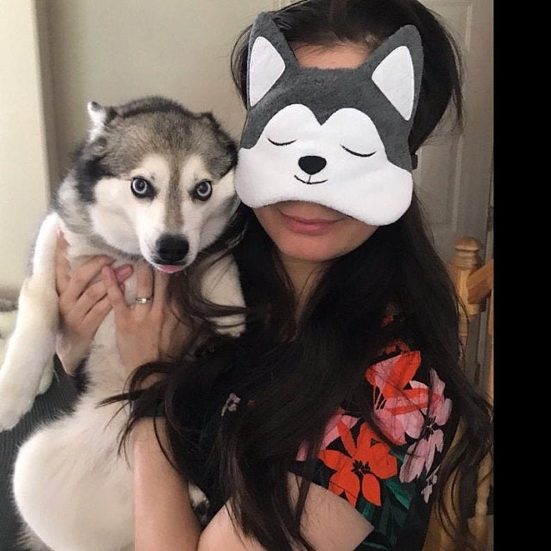 Husky sleep mask Eye mask Dog Husky lover Siberian husky Dog | Etsy