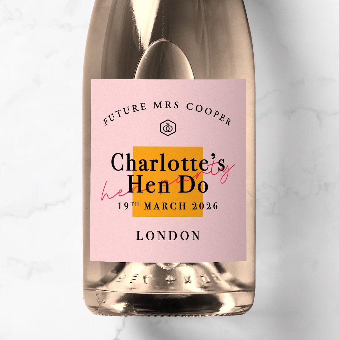 Personalised Future Mrs Hen Do Prosecco Champagne Label, Personalised ...