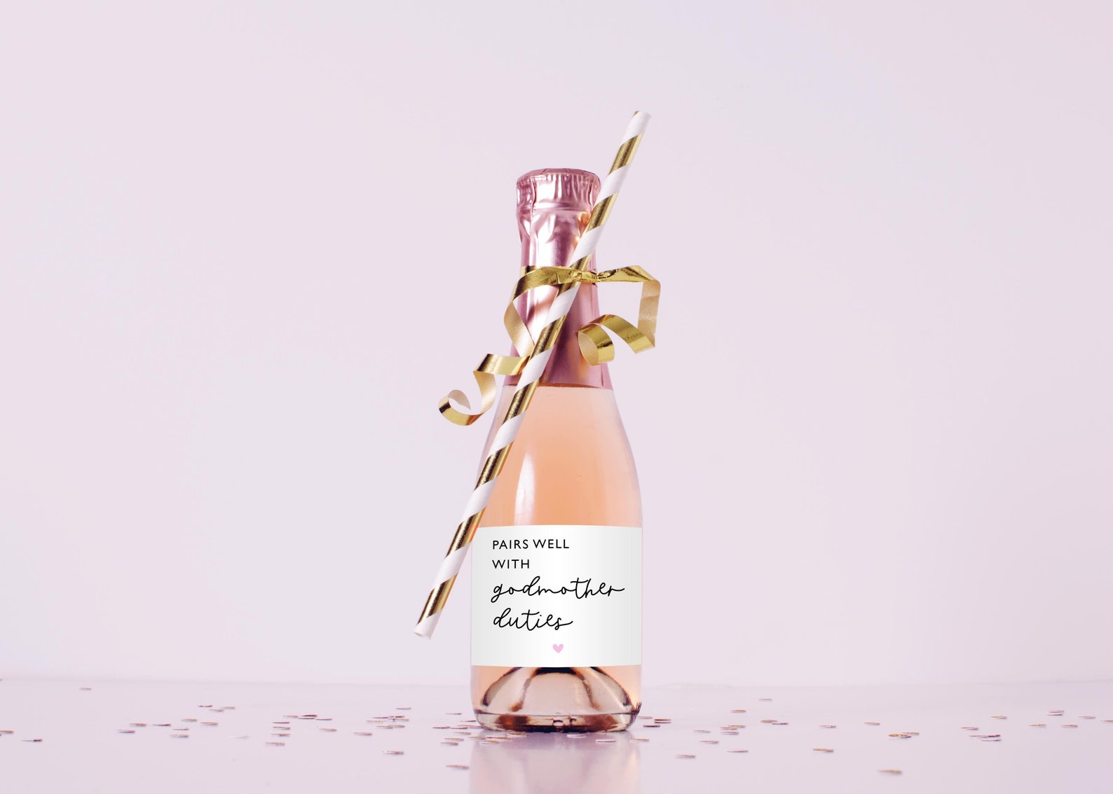 Pairs Well With Godmother Godfather Godparent Duties Mini Champagne ...