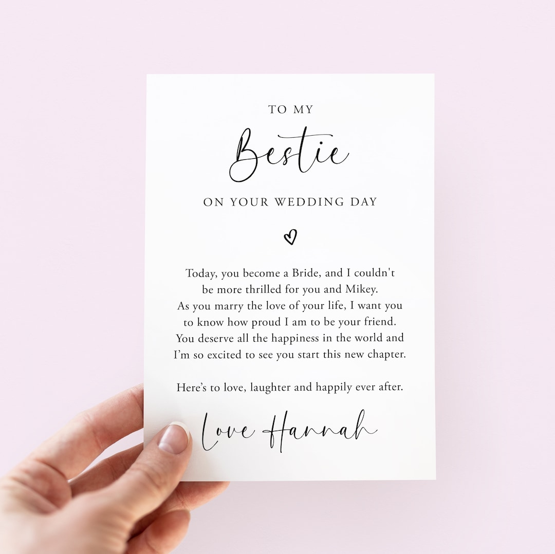 Personalised to My Bestie on Your Wedding Day Card, Bride, From Maid of ...