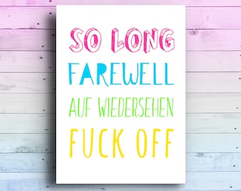 Rude goodbye card | Etsy