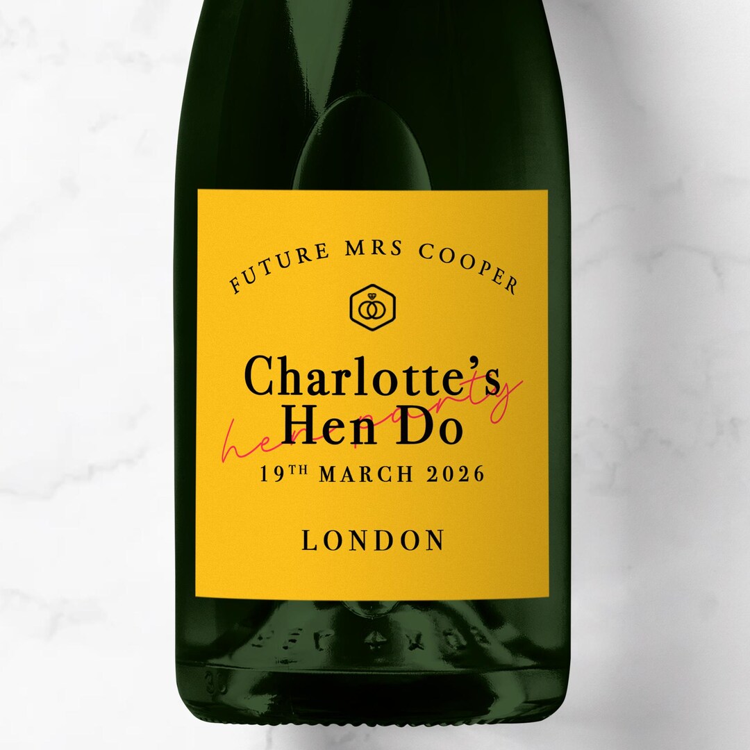 Personalised Future Mrs Hen Do Prosecco Champagne Label, Personalised ...
