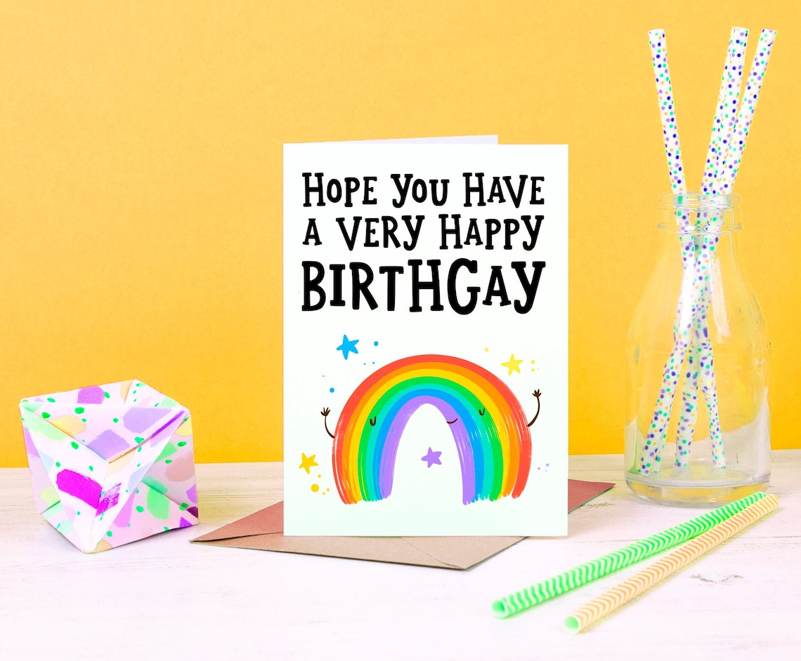 Happy Birthgay Card Gay Happy Birthday Gay Birthday LGBTQ - Etsy UK
