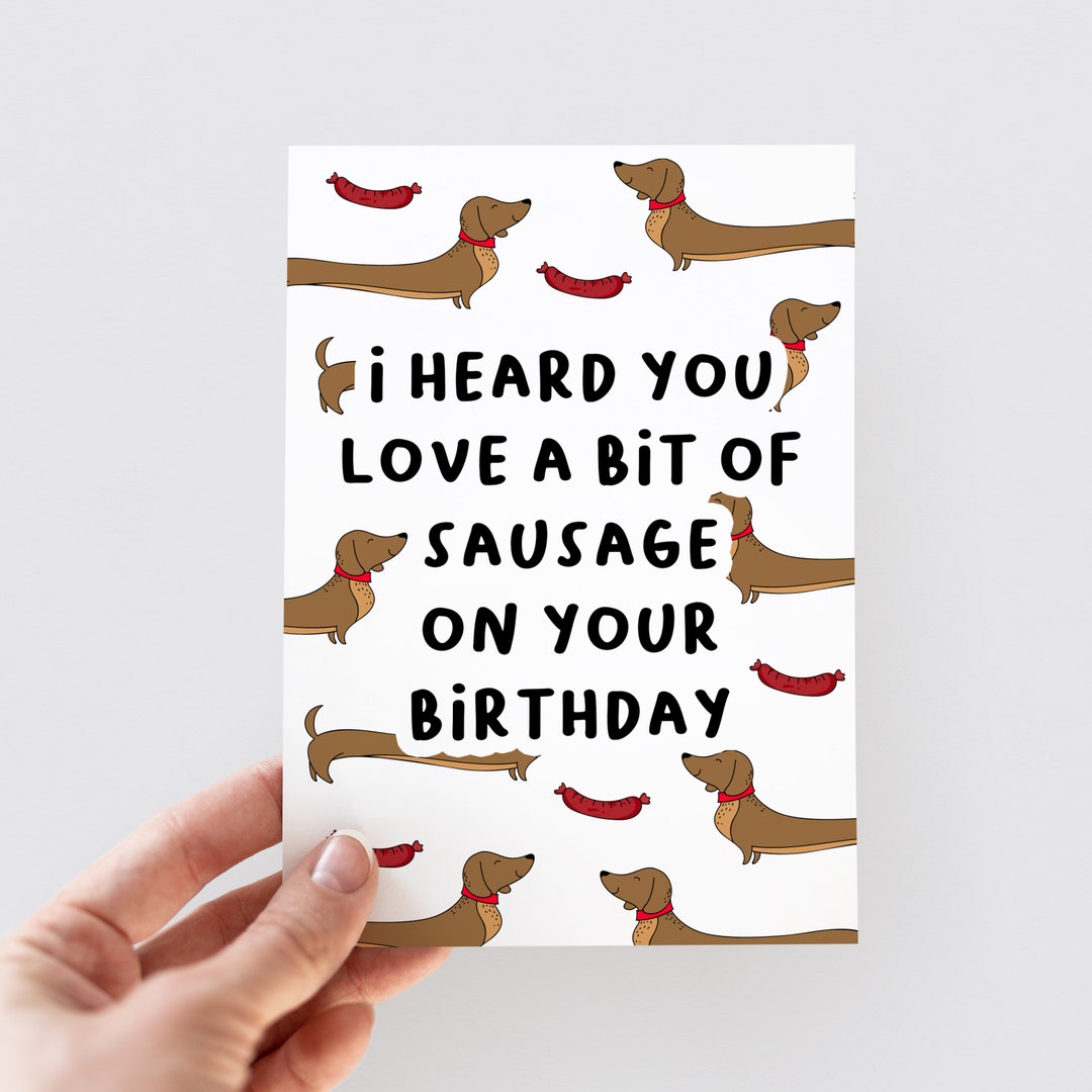 Rude Sausage Dog Birthday Card Funny Dachshund Rude Friend - Etsy