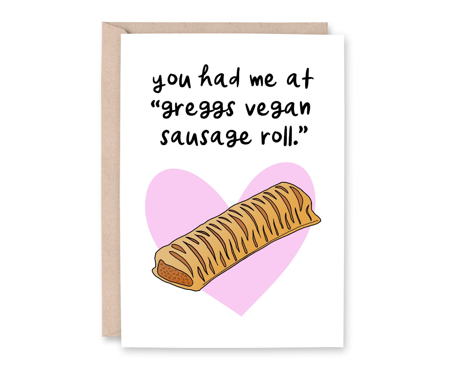 Greggs Vegan Sausage Roll Card Vegan Card Greggs Card Etsy