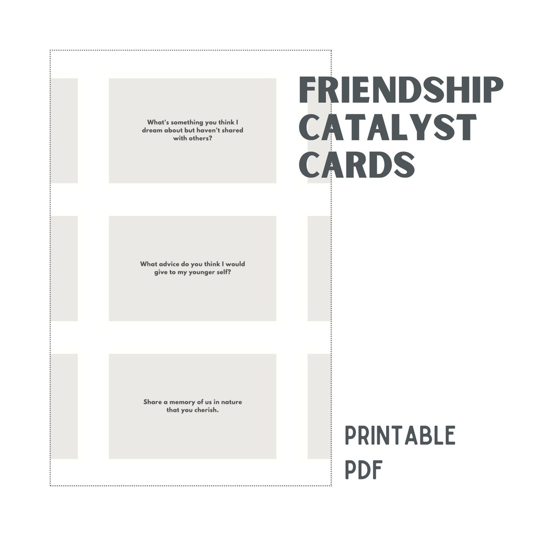 Friendship Catalyst Cards Connection Game Skip the Small Talk - Etsy