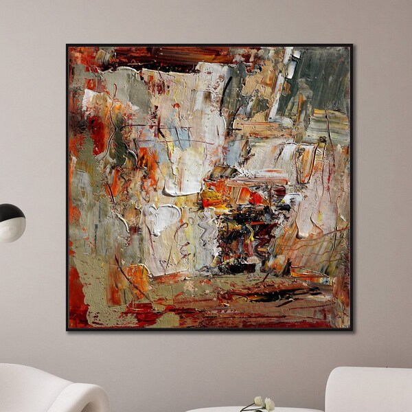 Abstract Painting Blue Rust - Etsy