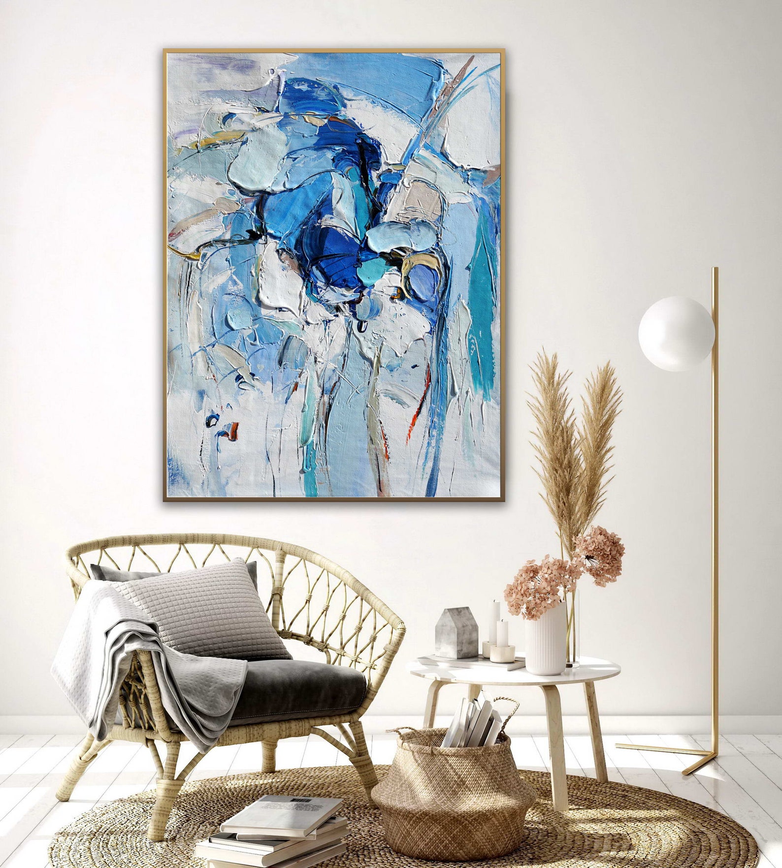 Pastel Blue Wall Art Light Blue Abstract Art Pastel Color - Etsy