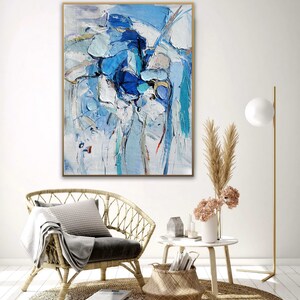 Pastel Blue Wall Art Light Blue Abstract Art Pastel Color - Etsy