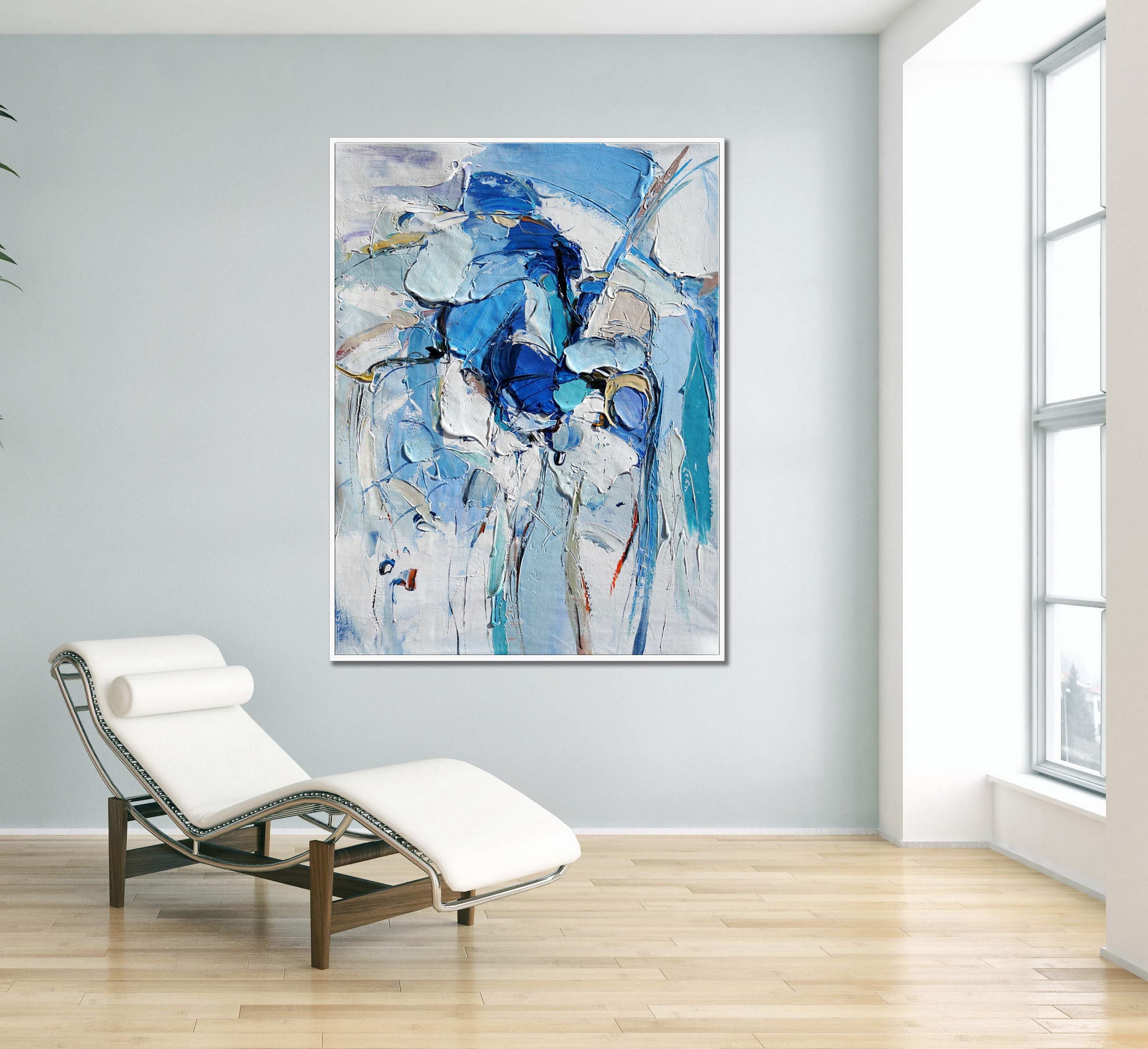 Light Blue Abstract Art