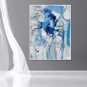 Pastel Blue Wall Art Light Blue Abstract Art Pastel Color - Etsy