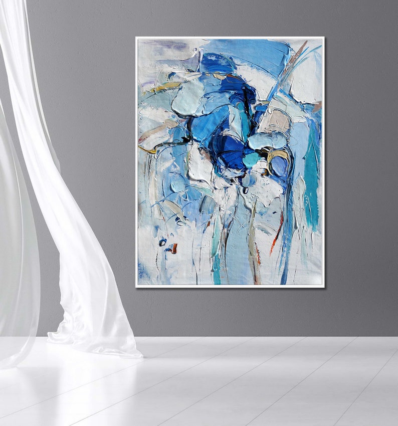 Pastel Blue Wall Art Light Blue Abstract Art Pastel Color - Etsy