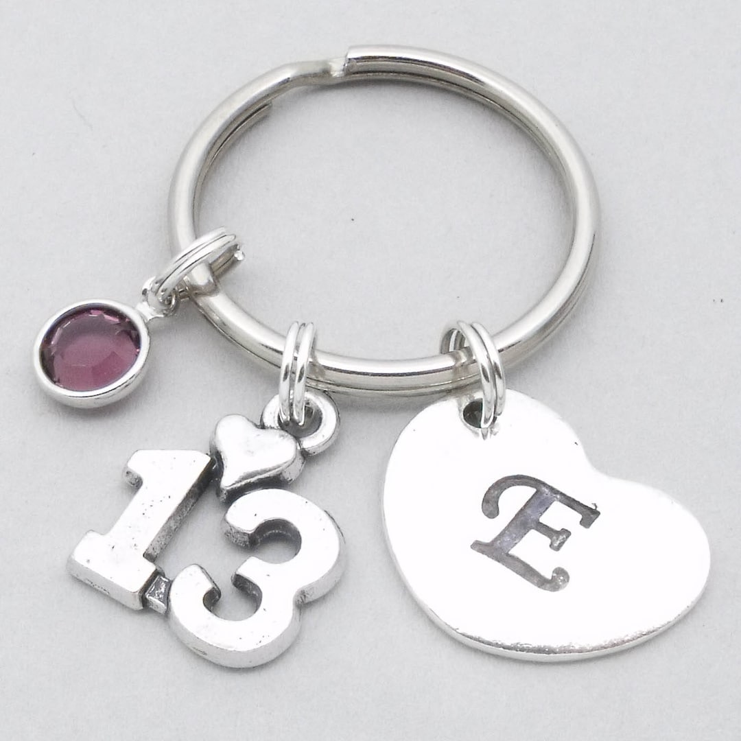 13th Birthday Keyring 13th Keychain Personalised 13th Birthday Gift ...