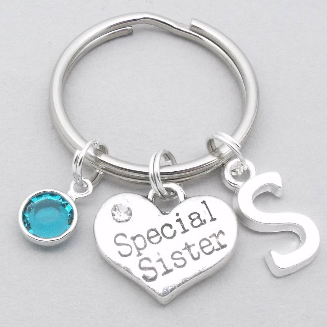 Special Sister Monogram Initial Keyring Special Sister Keychain ...