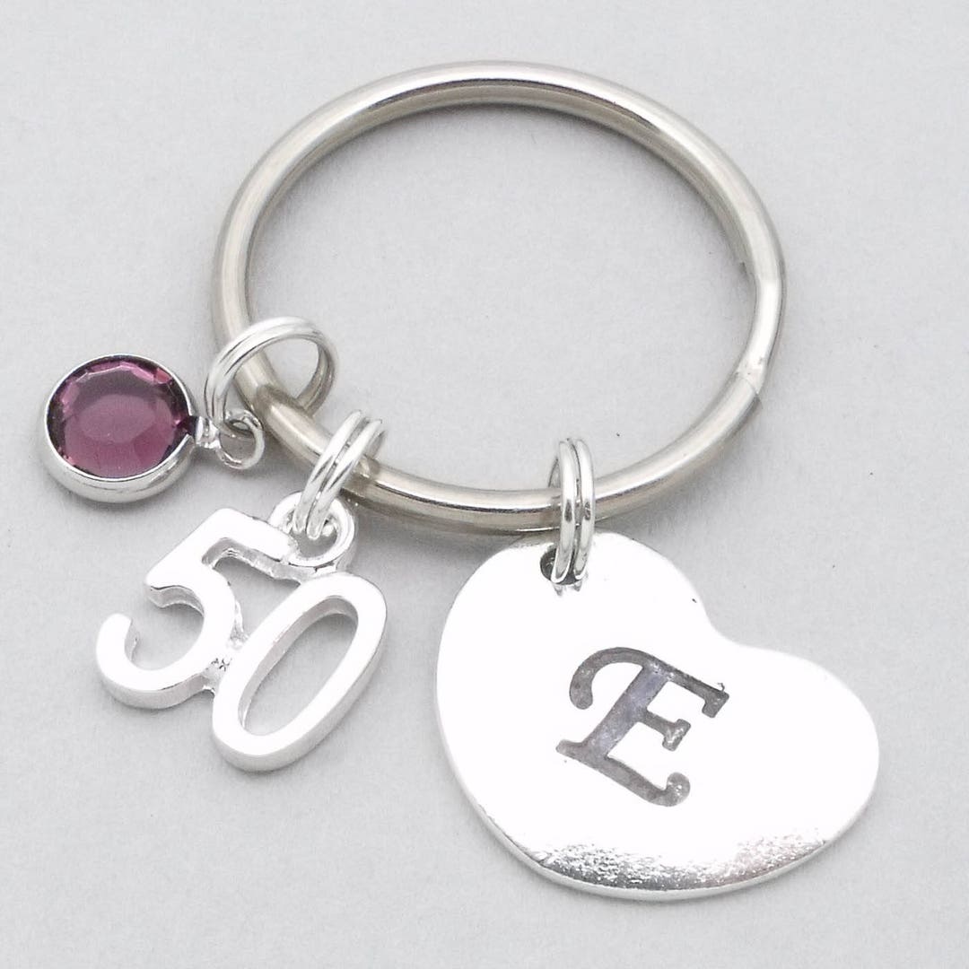 50th Birthday Keyring 50th Keychain Personalised 50th Birthday Gift ...