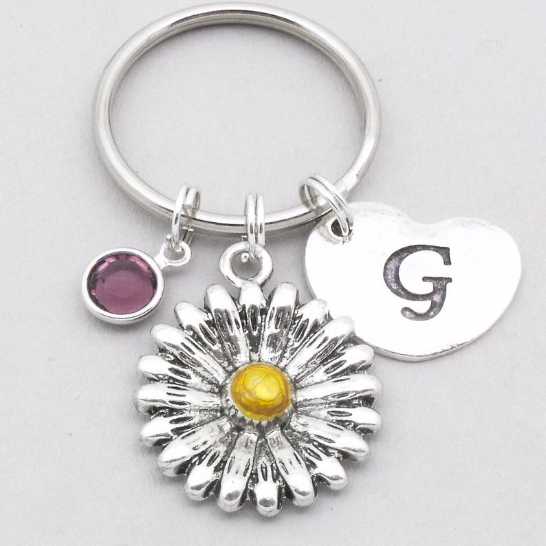 Daisy keyring daisy keychain personalised daisy gift | Etsy