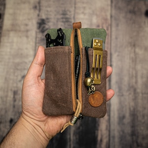 WOLFSTONE Compact 4x6" EDC Pouch in Waxed Canvas - Personalizable ...
