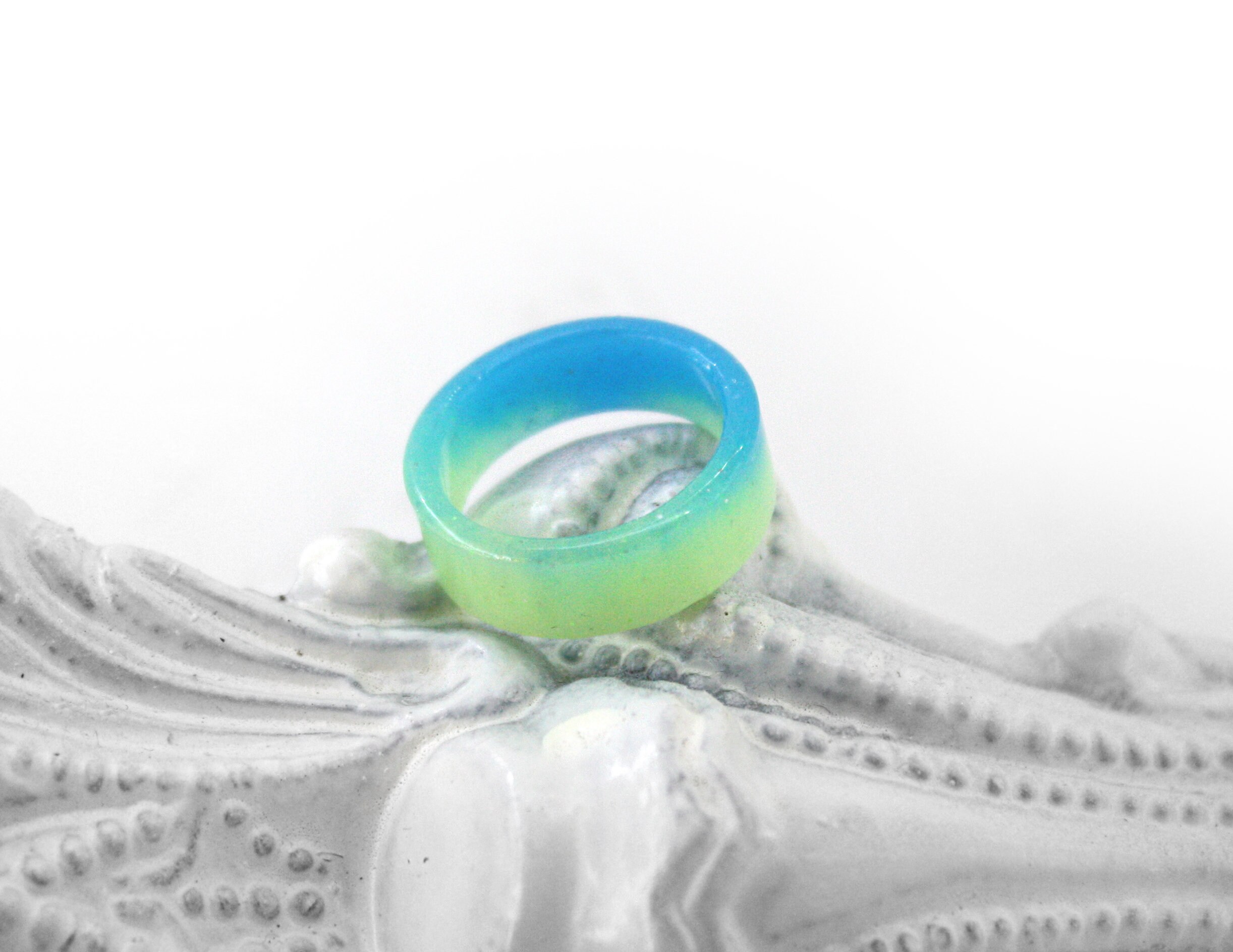 6 Glow in the Dark Ring Green Resin Ring Glowing Ring Glow Ring Glowing ...