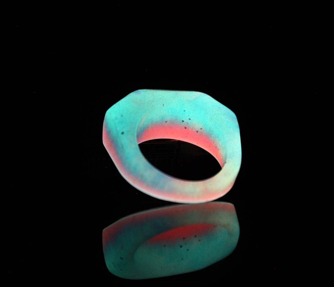 7 Glow in the Dark Ring Pink Resin Ring Glowing Ring Glow Ring | Etsy