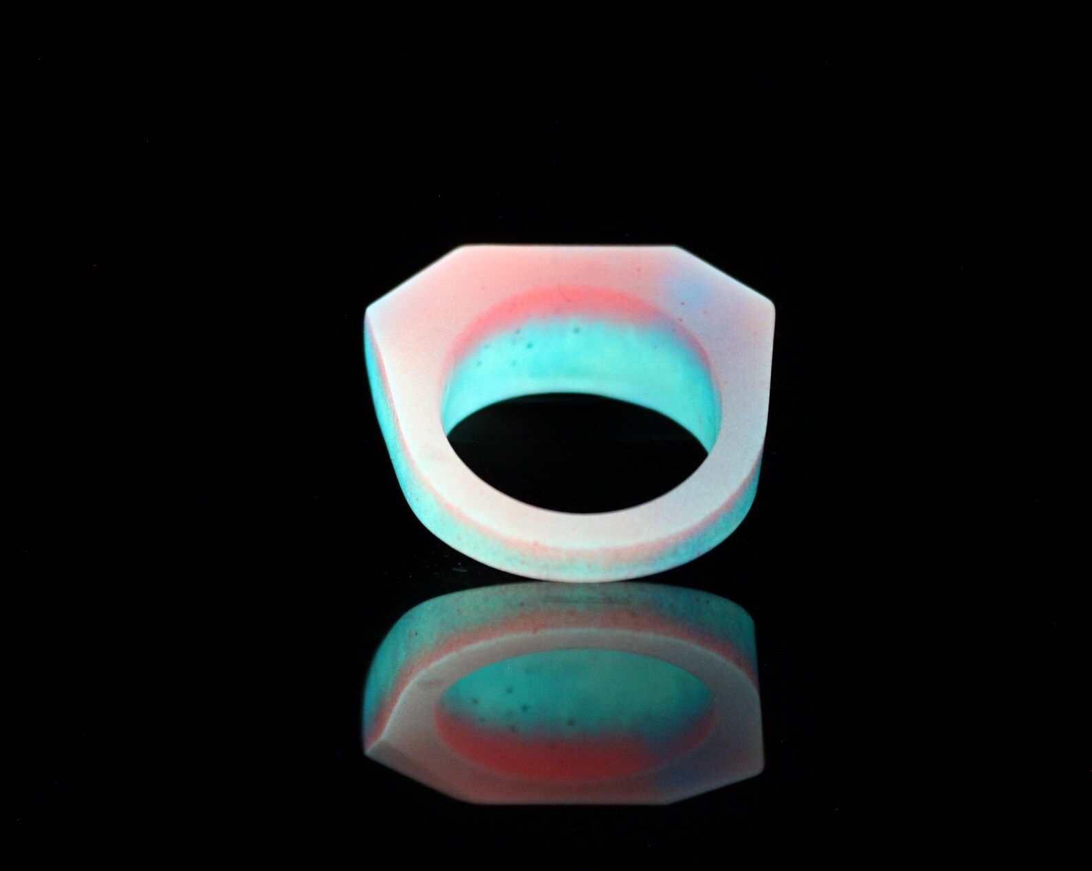 7 Glow in the Dark Ring Pink Resin Ring Glowing Ring Glow Ring - Etsy