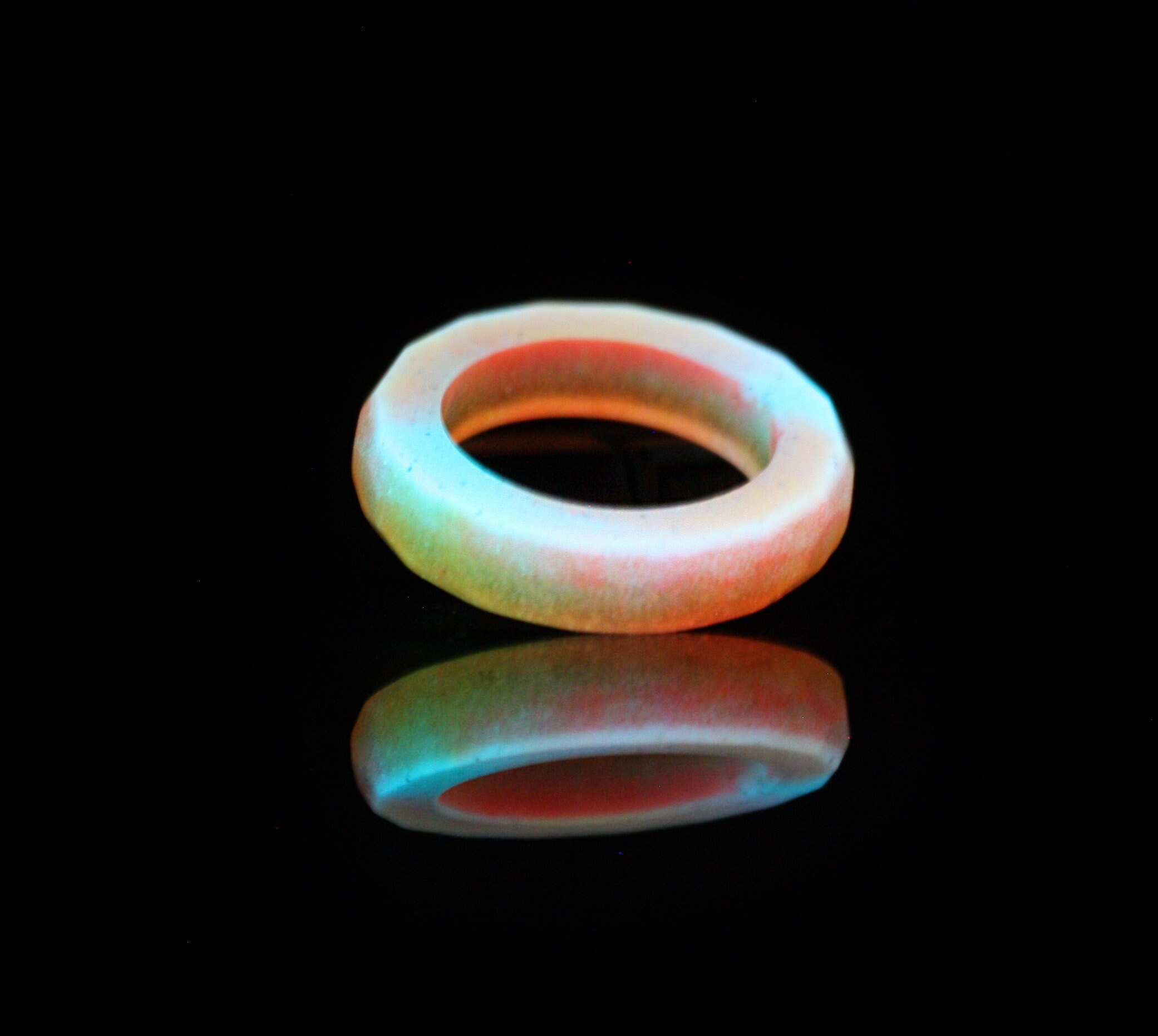 8 Glow in the Dark Ring Orange Resin Ring Glowing Ring Glow - Etsy