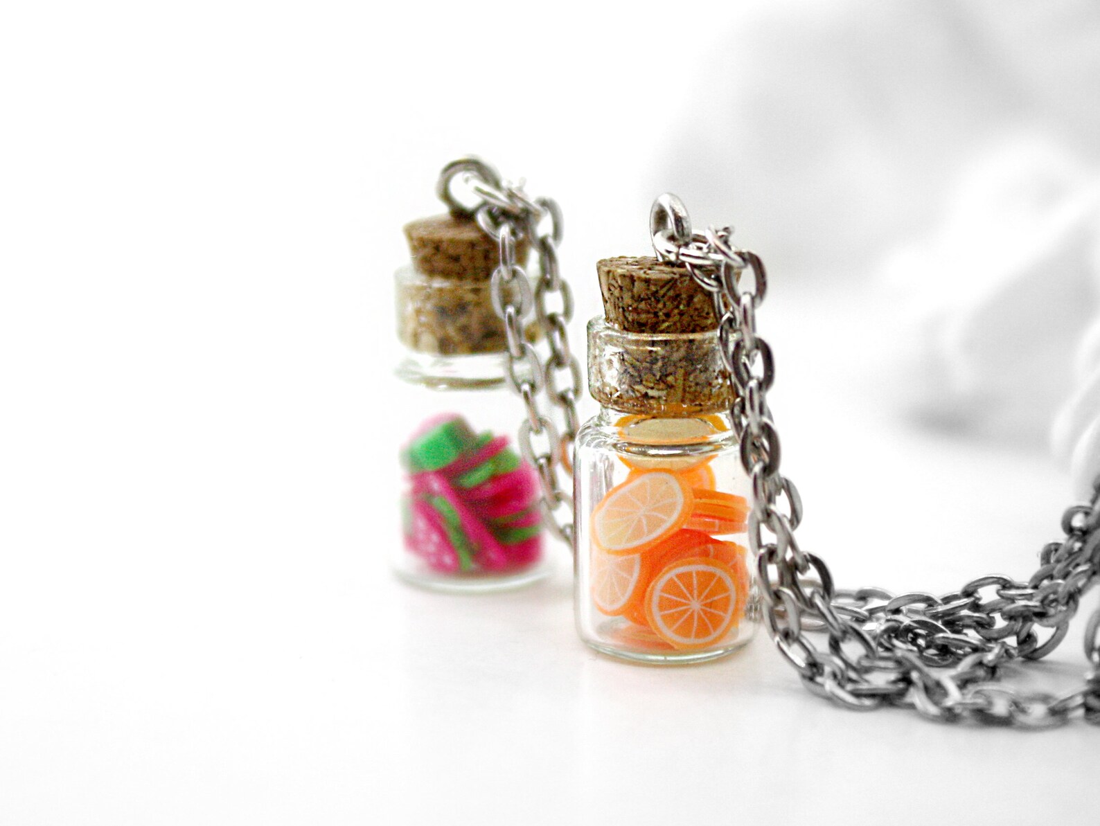 Polymer Clay Charms Mini Bottle Necklace Glass Bottle Jewelry - Etsy