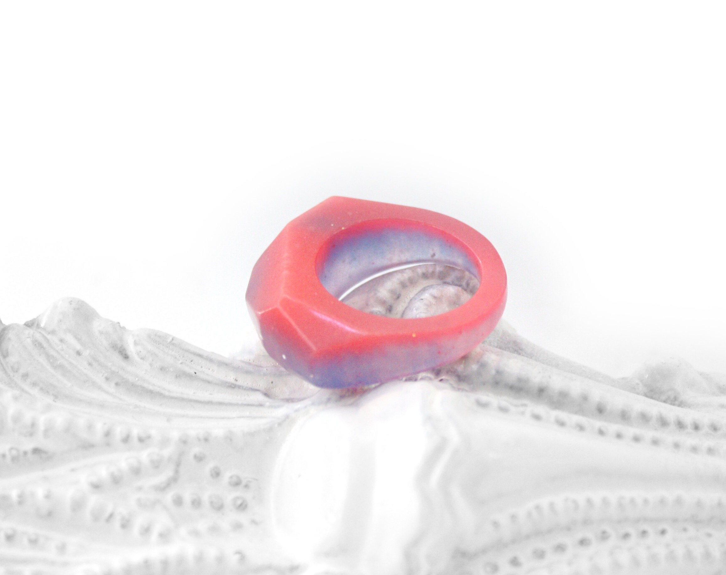 7 Glow in the Dark Ring Pink Resin Ring Glowing Ring Glow Ring - Etsy