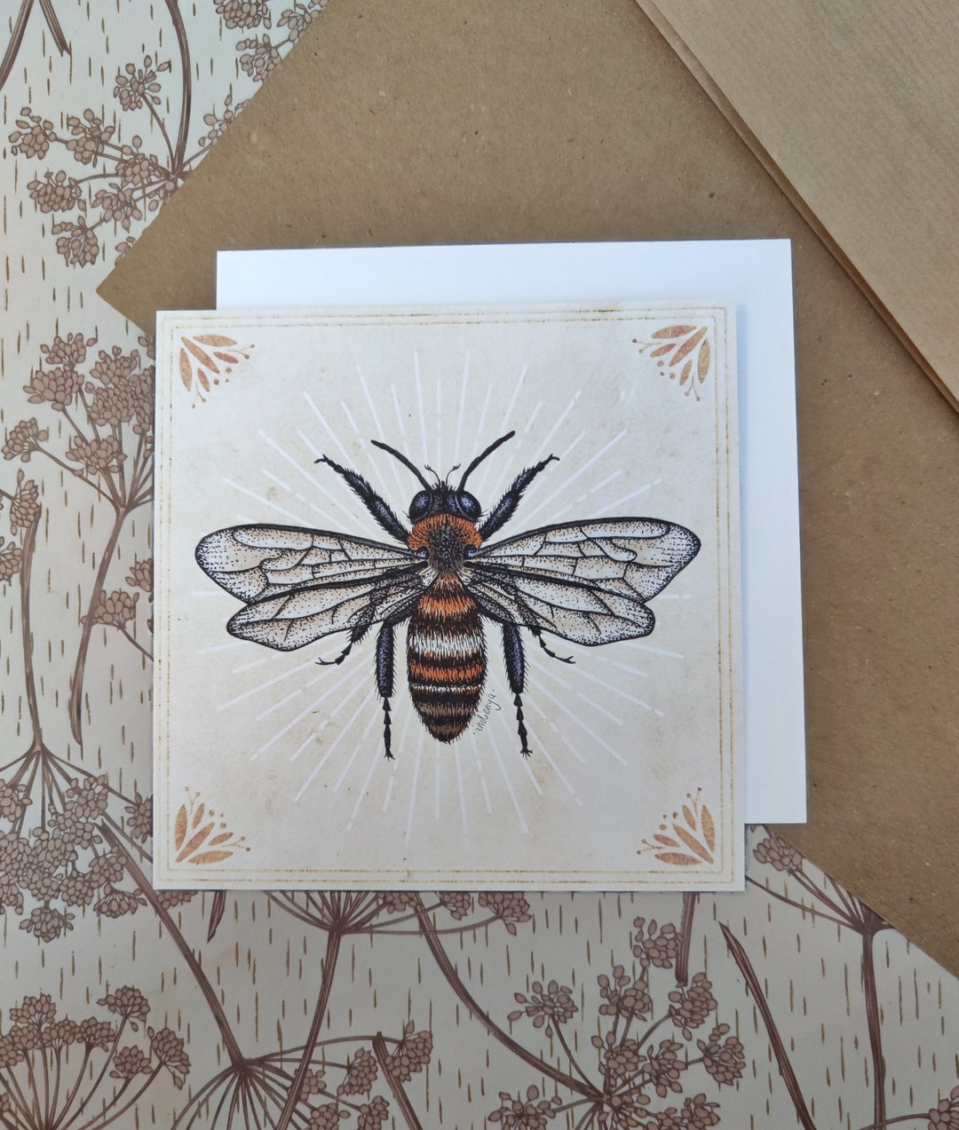 Honey Bee Art Print | Vintage Artwork | Insect Drawing - Etsy