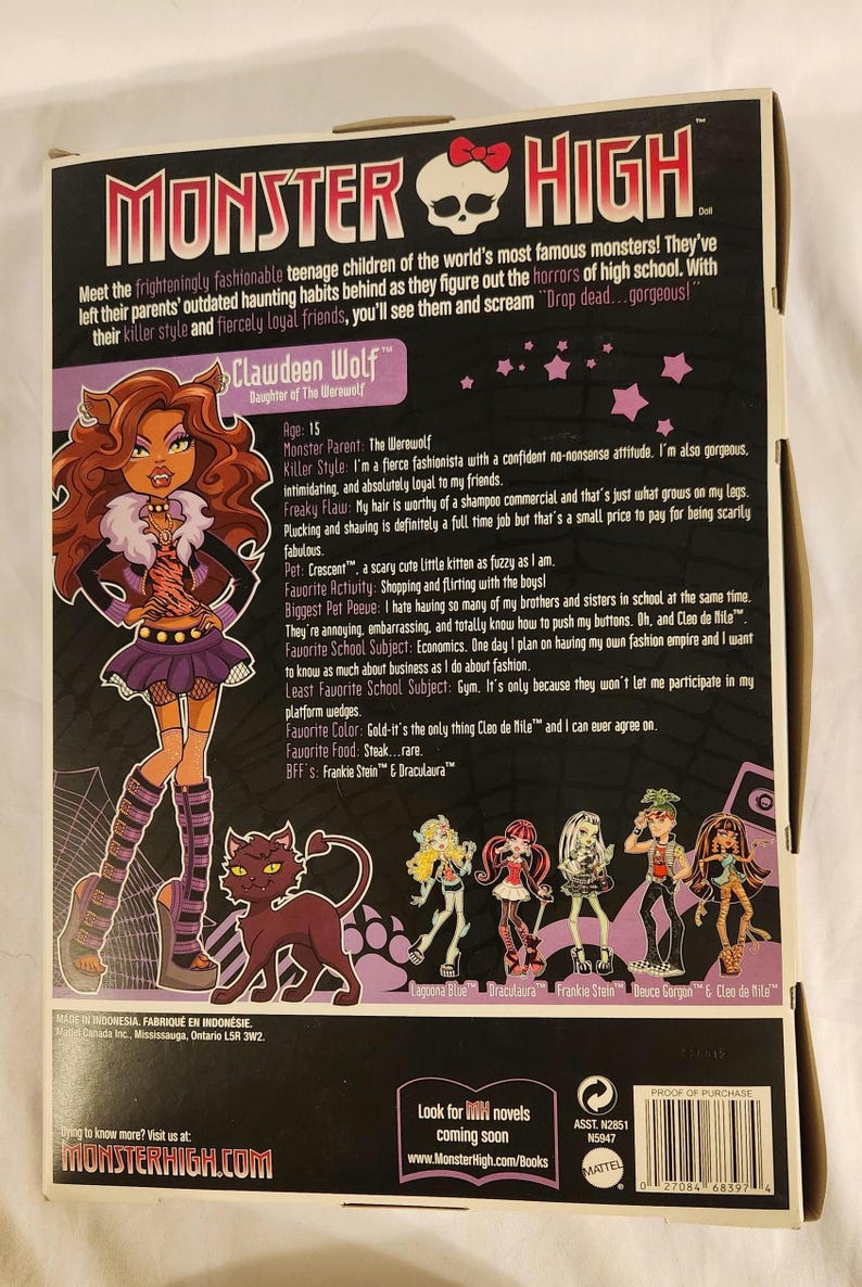 NIB 2009 Monster High Clawdeen Wolf - Etsy