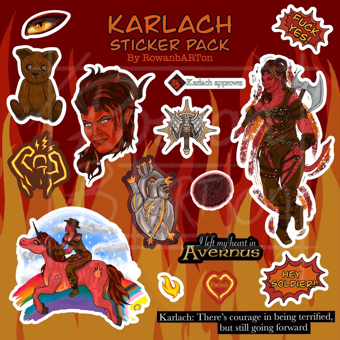 Karlach Sticker Pack - Etsy UK