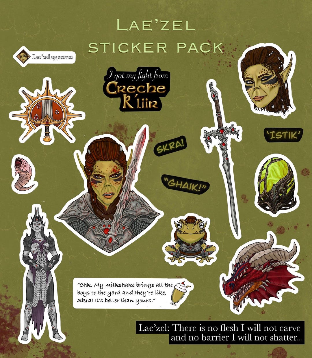 Lae’zel Sticker Pack - Etsy