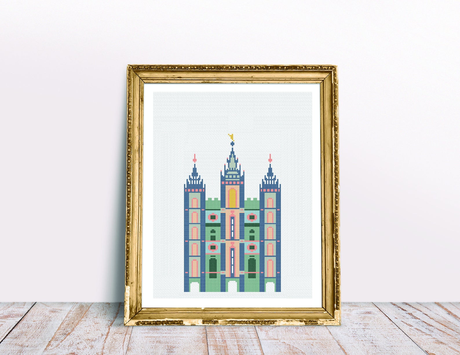 COLORFUL Salt Lake City LDS Temple - Modern Cross Stitch Pattern PDF ...